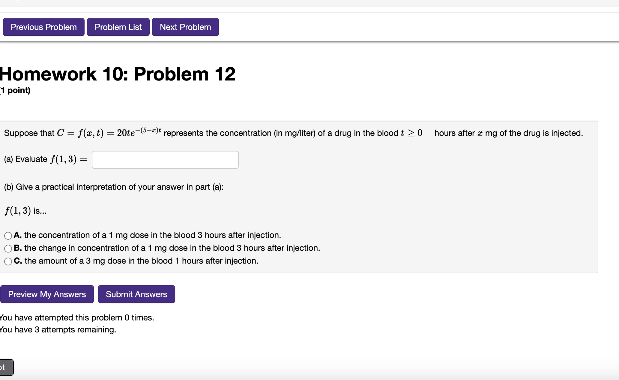 Solved Homework 10: Problem 12 (1 point) Suppose that | Chegg.com