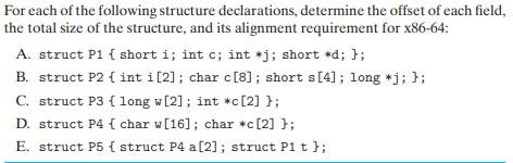 Solved For each of the following structure declarations, | Chegg.com