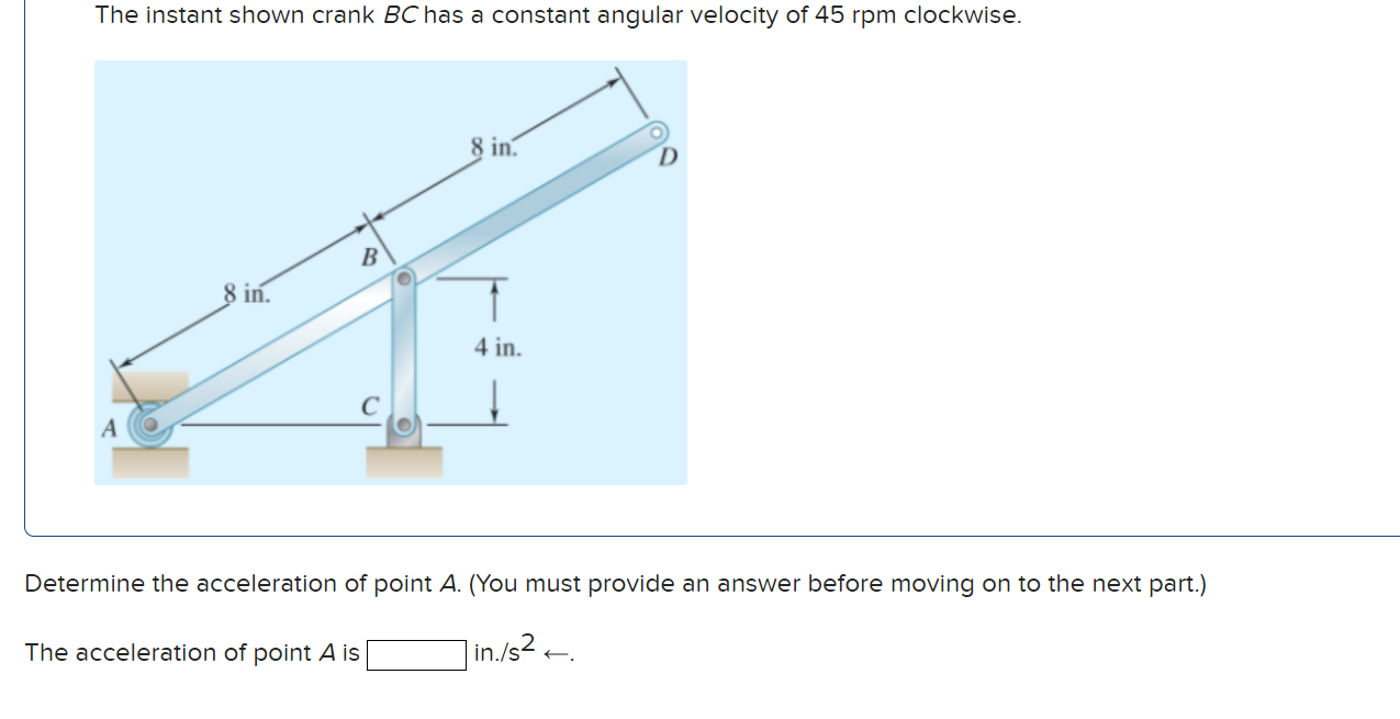 Solved Determine the acceleration of point A. (You must | Chegg.com