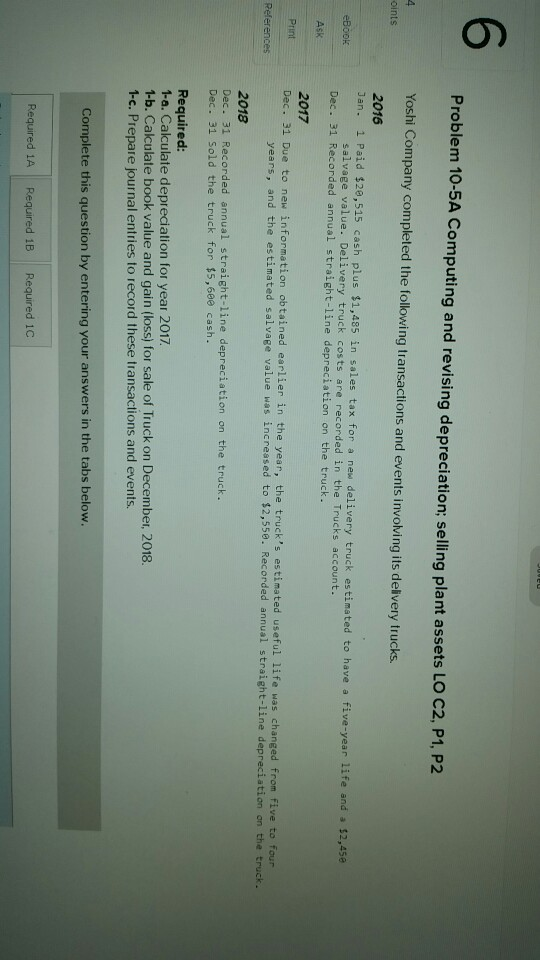 Solved 6 Problem 10-5A Computing and revising depreciation; | Chegg.com