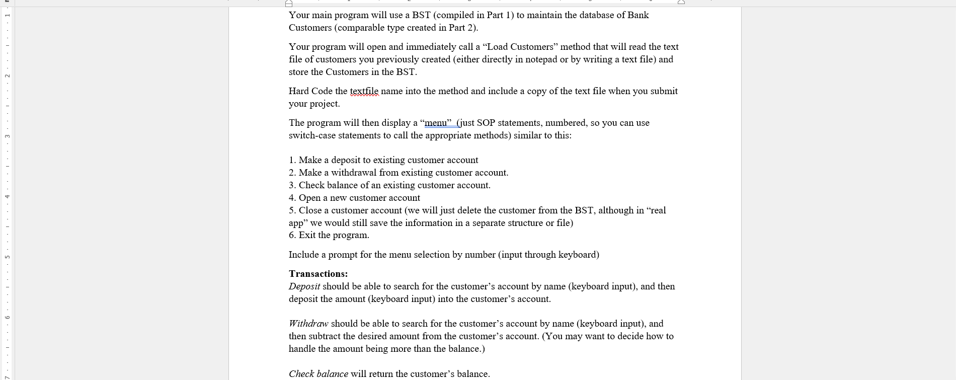 1) Part one // filename: myBST.java public class | Chegg.com