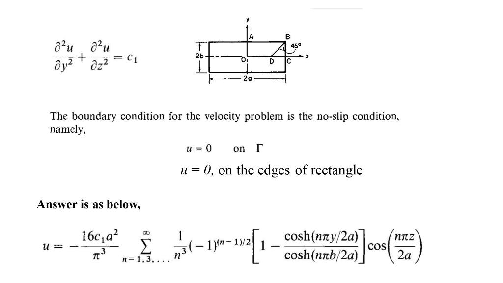 Solve Poisson's equation for rectangle duct flow. For | Chegg.com