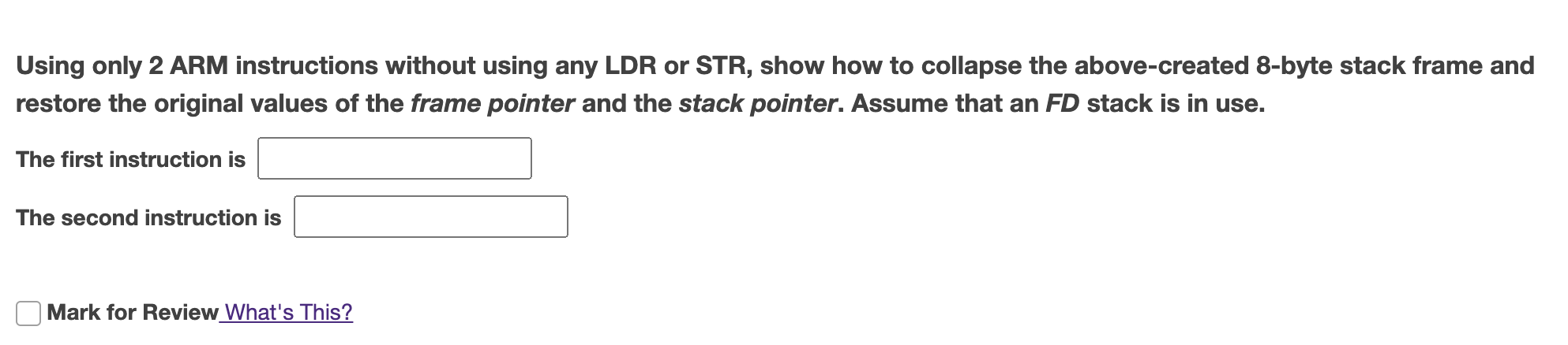 Using only 2 ARM instructions without using any LDR | Chegg.com