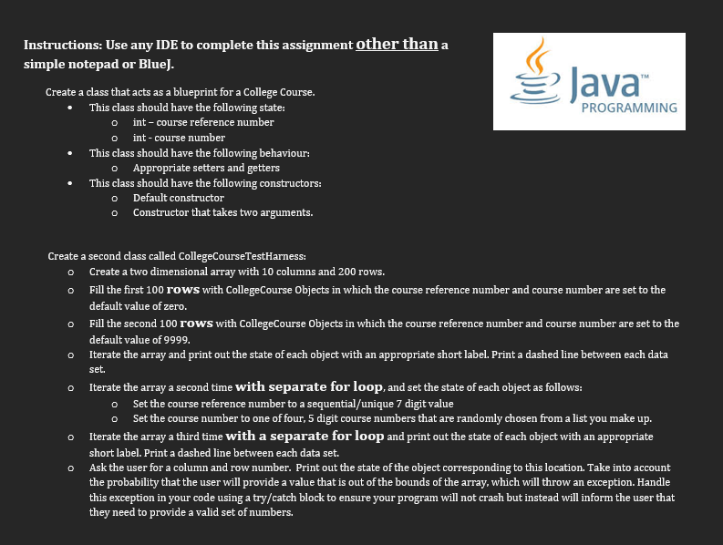 Solved a S Java PROGRAMMING Instructions: Use any IDE to | Chegg.com