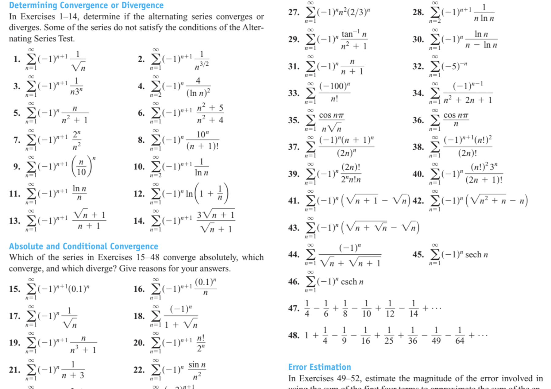 Solved Determining Convergence or Divergence In Exercises | Chegg.com
