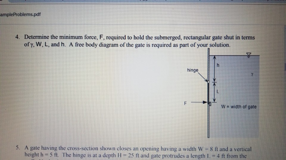 Solved Ample Problems Pdf 4 Determine The Minimum Force F