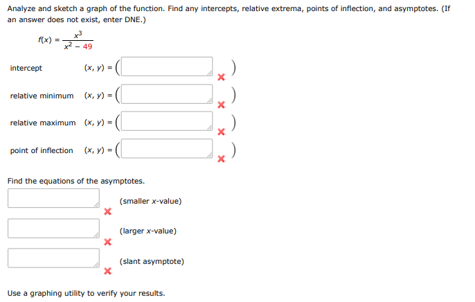 Solved Analyze And Sketch A Graph Of The Function Find Any