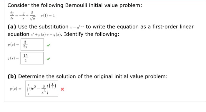 Solved Consider the following Bernoulli initial value | Chegg.com