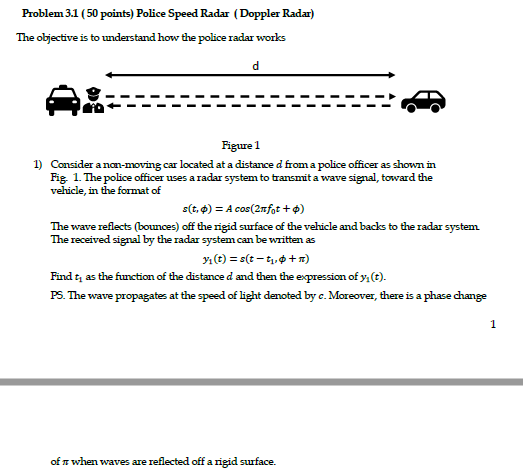 Solved Problem 3.1 ( 50 points) Police Speed Radar (Doppler | Chegg.com