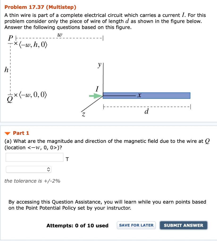 Solved Problem 17.37 (Multistep) A thin wire is part of a | Chegg.com
