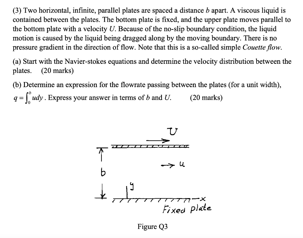 (3) Two horizontal, infinite, parallel plates are | Chegg.com