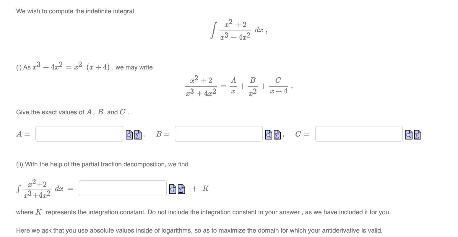 Solved We wish to compute the indefinite integral | Chegg.com