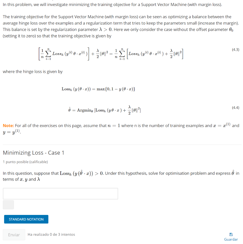 Solved In this problem, we will investigate minimizing the | Chegg.com