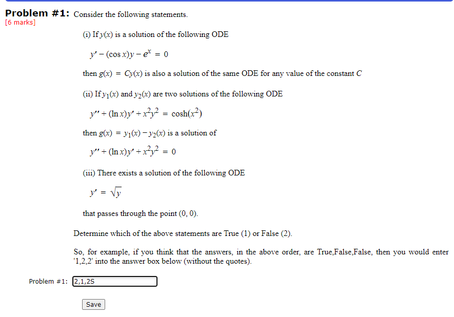 Solved Problem #1: Consider the following statements. [6 | Chegg.com