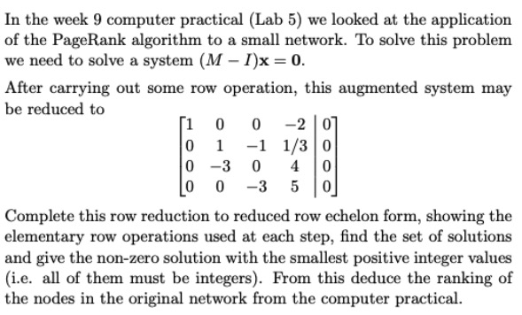 Solved In the week 9 computer practical (Lab 5) we looked at | Chegg.com