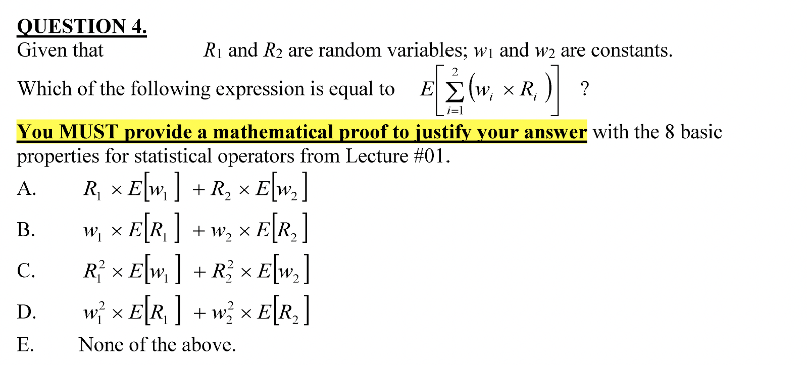 Solved QUESTION 4. Given that R1 and R2 are random | Chegg.com