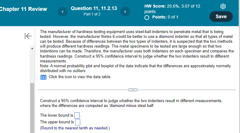Solved Chapter 11 Review Part 1 of 2 Question 11, 11.2.13 > | Chegg.com