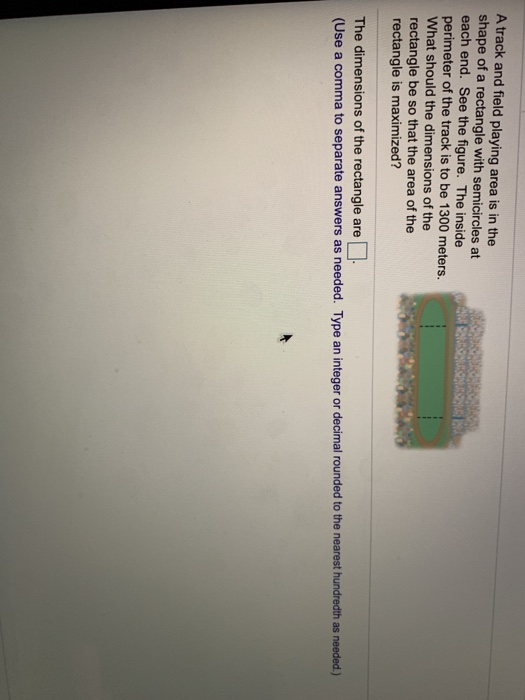 Solved A track and field playing area is in the shape of a | Chegg.com