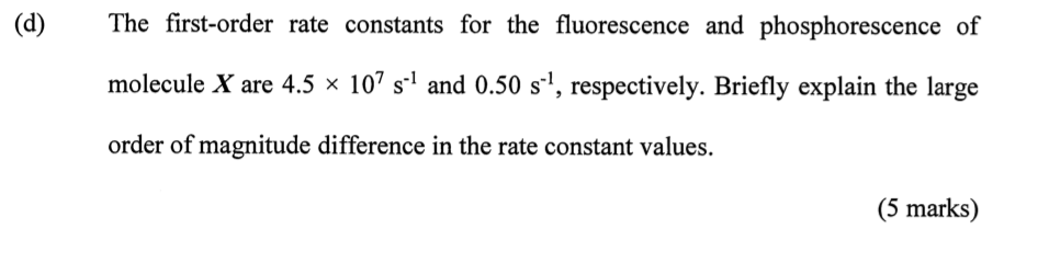 Solved ( ) (d) The first-order rate constants for the | Chegg.com