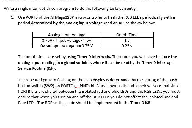Write A Single Interrupt Driven Program To Do The