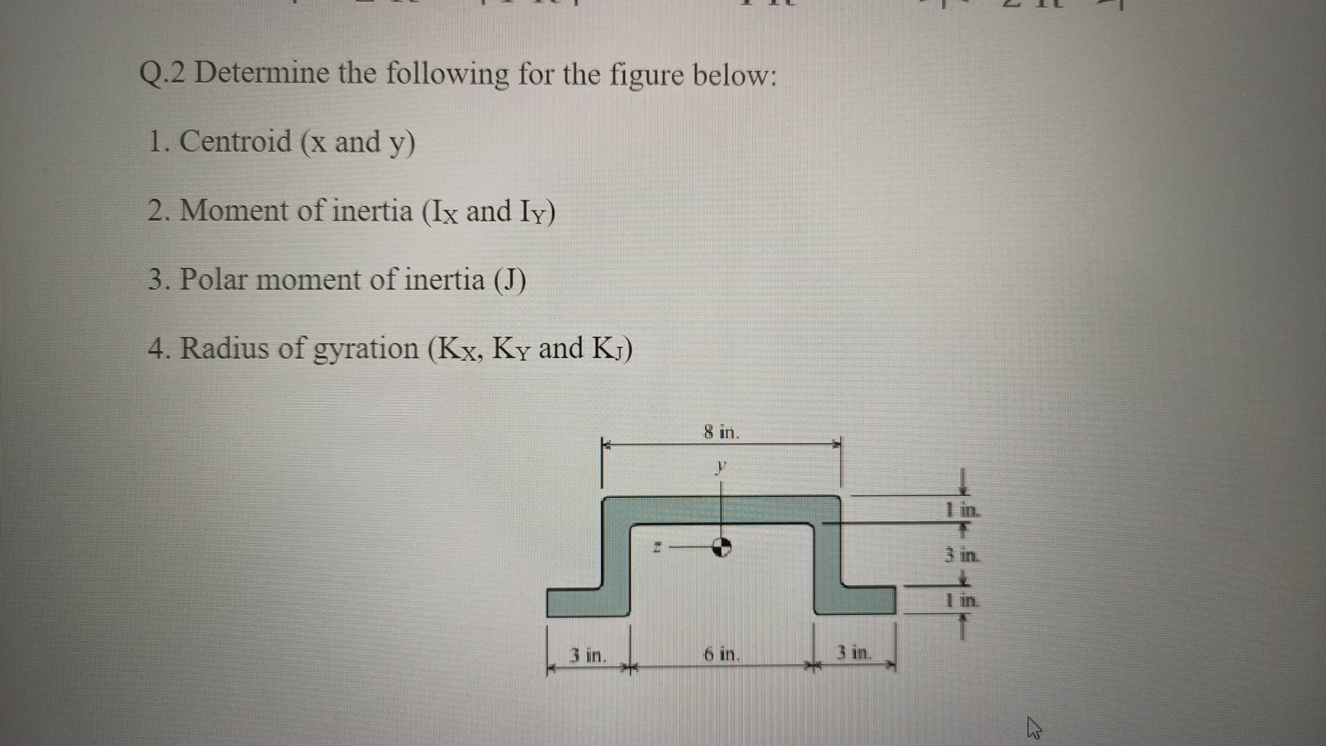 Solved Q.2 ﻿Determine the following for the figure | Chegg.com