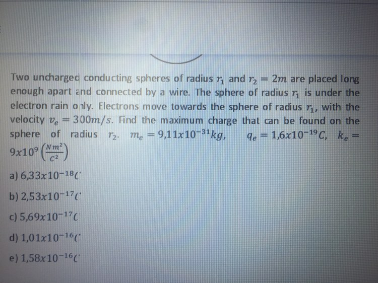 Solved Two uncharged conducting spheres of radius ri and r2 | Chegg.com