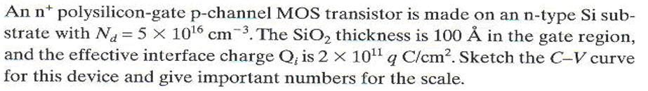 Solved An nt polysilicon-gate p-channel MOS transistor is | Chegg.com
