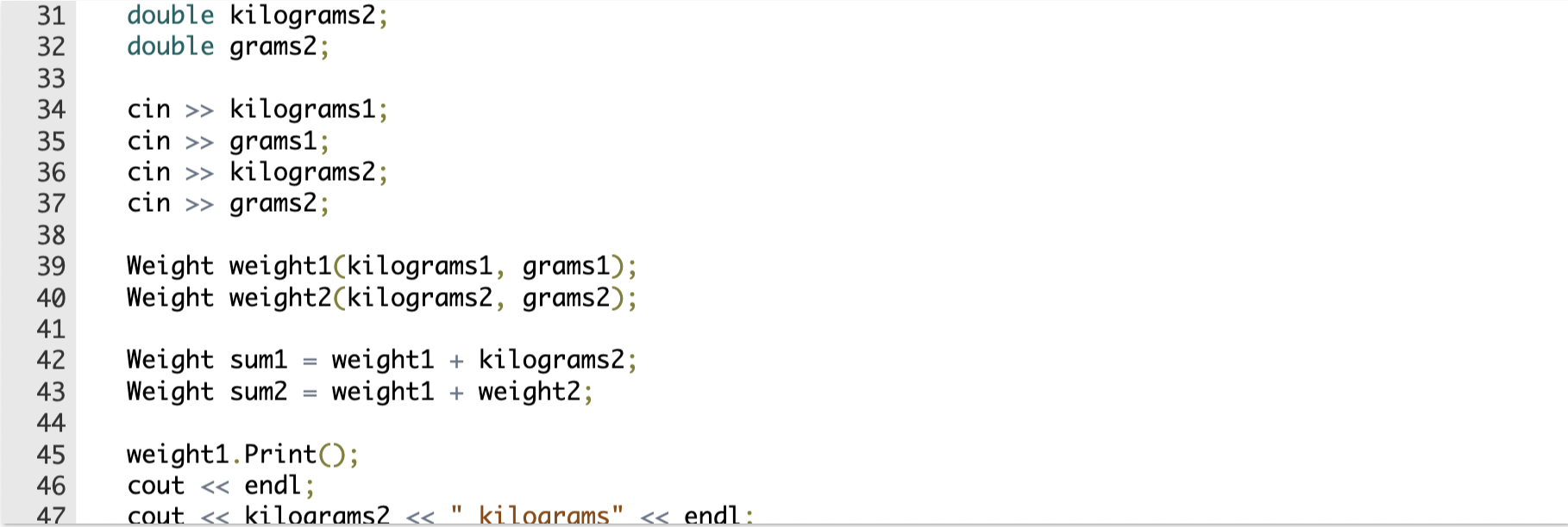 Solved Four doubles are read from input, where the first two | Chegg.com