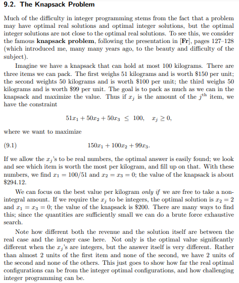 Solved Aconsider The Integer Knapsack Problem From 