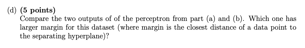 Question 2–Perceptron Show all calculations in all | Chegg.com