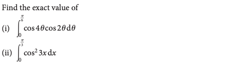 Solved Find the exact value | Chegg.com