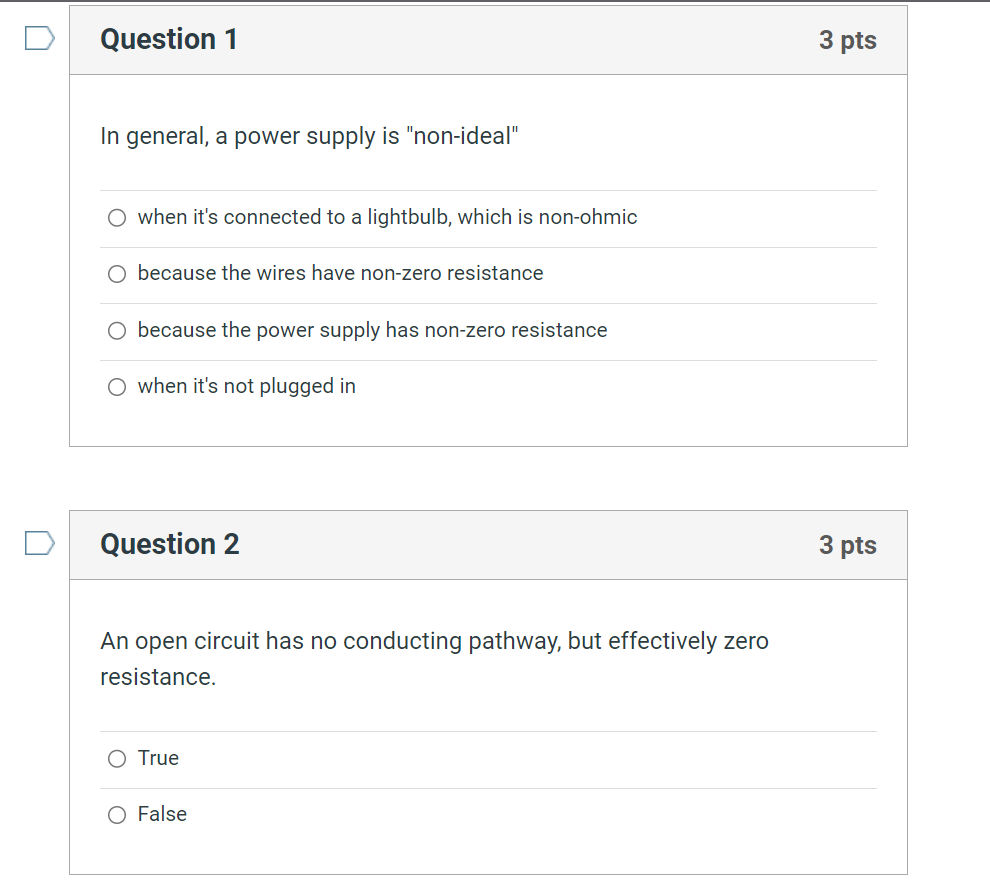 Solved In general, a power supply is "non-ideal" when it's | Chegg.com