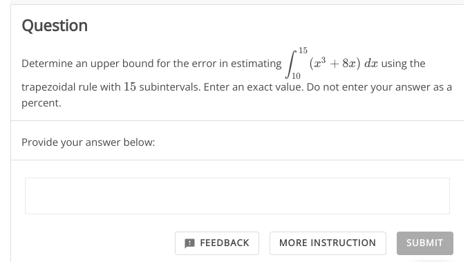 Solved Determine an upper bound for the error in estimating | Chegg.com