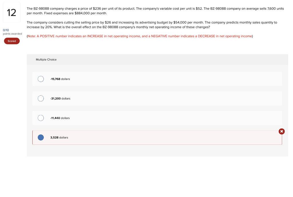 Solved The BZ-98088 company charges a price of $236 per unit | Chegg.com