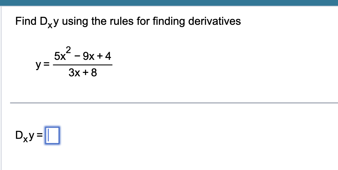 Solved Find Dxy using the rules for finding derivatives | Chegg.com