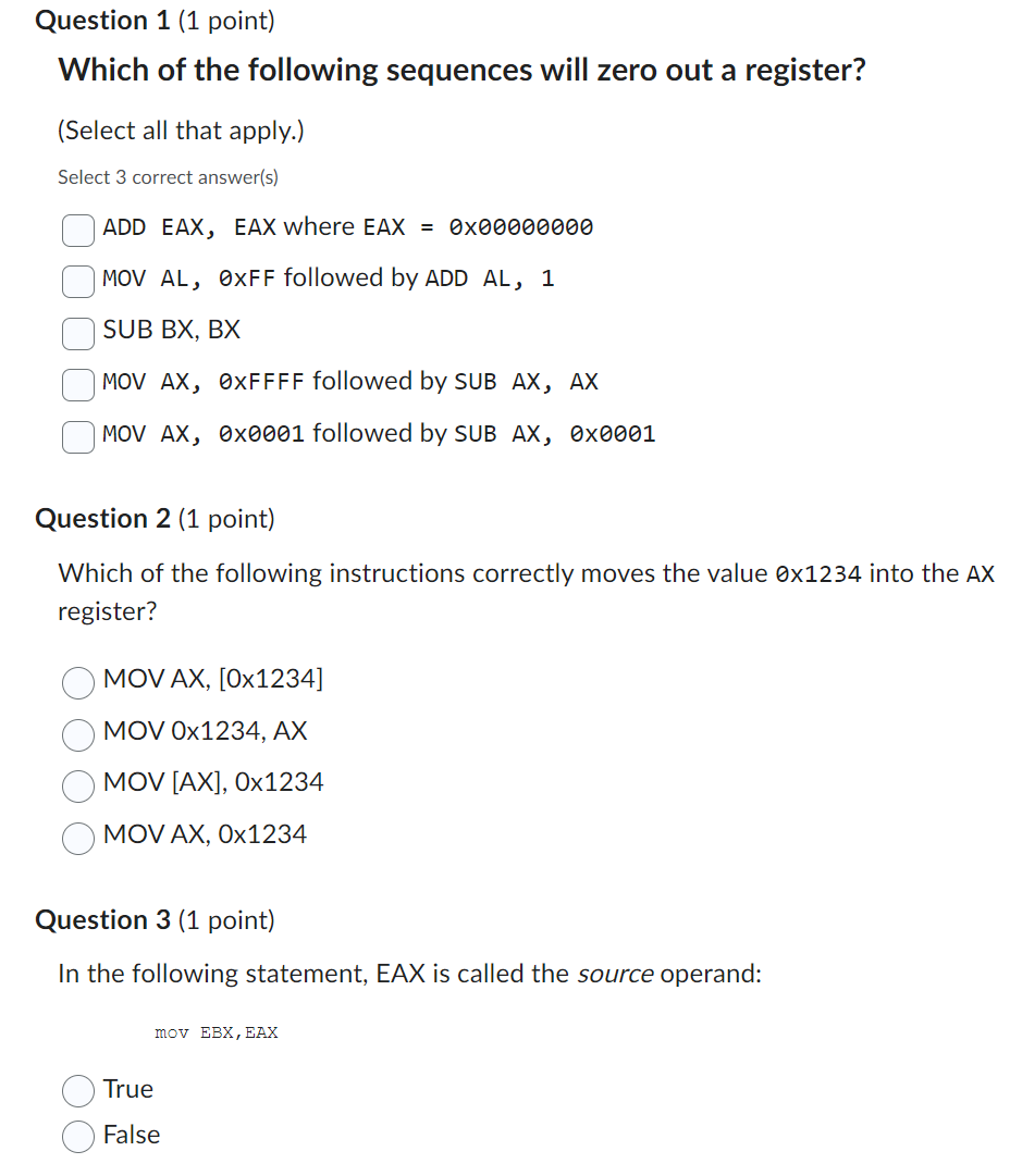 Solved Question 1 (1 ﻿point)Which of the following sequences | Chegg.com