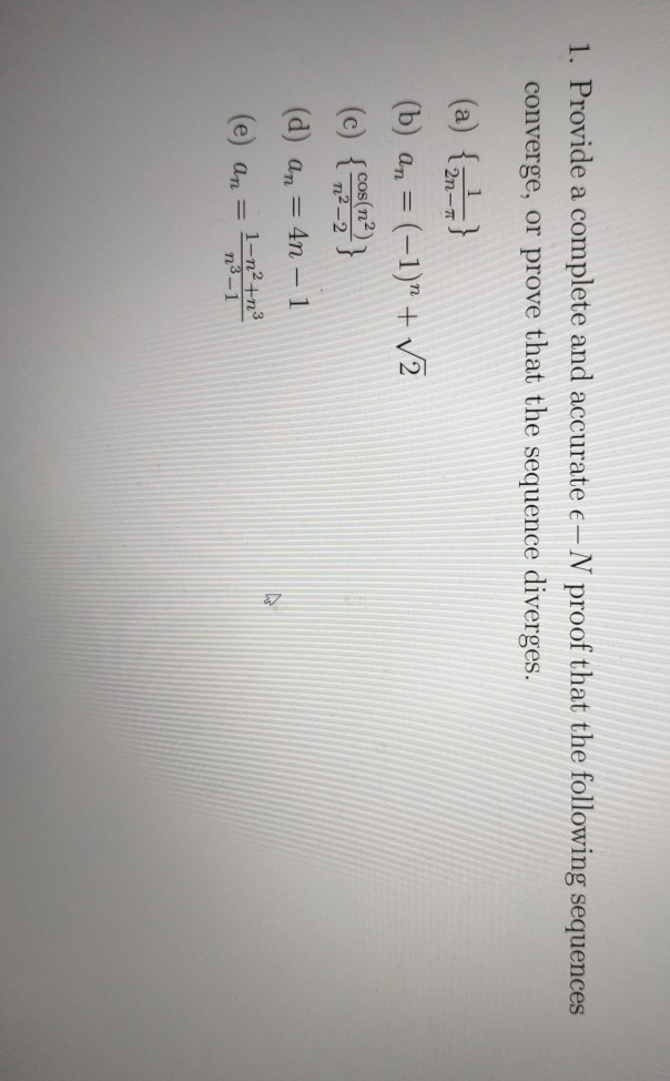 Solved 1. Provide a complete and accurate e-N proof that the | Chegg.com