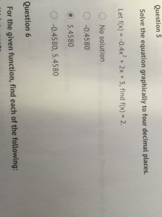 Solved Solve the equation graphically to four decimal | Chegg.com
