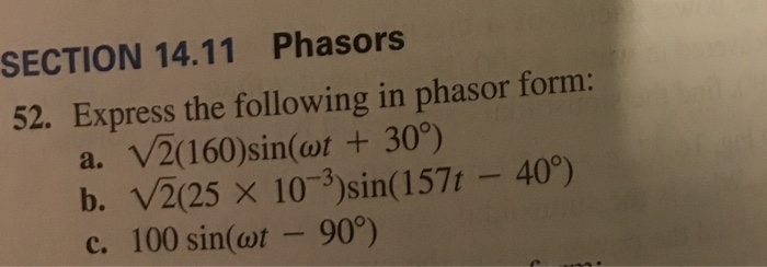 Solved Express the following in phasor form: a. squareroot | Chegg.com