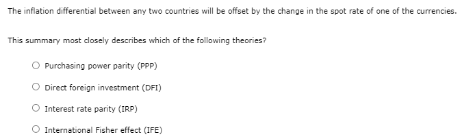 Solved The inflation differential between any two countries | Chegg.com