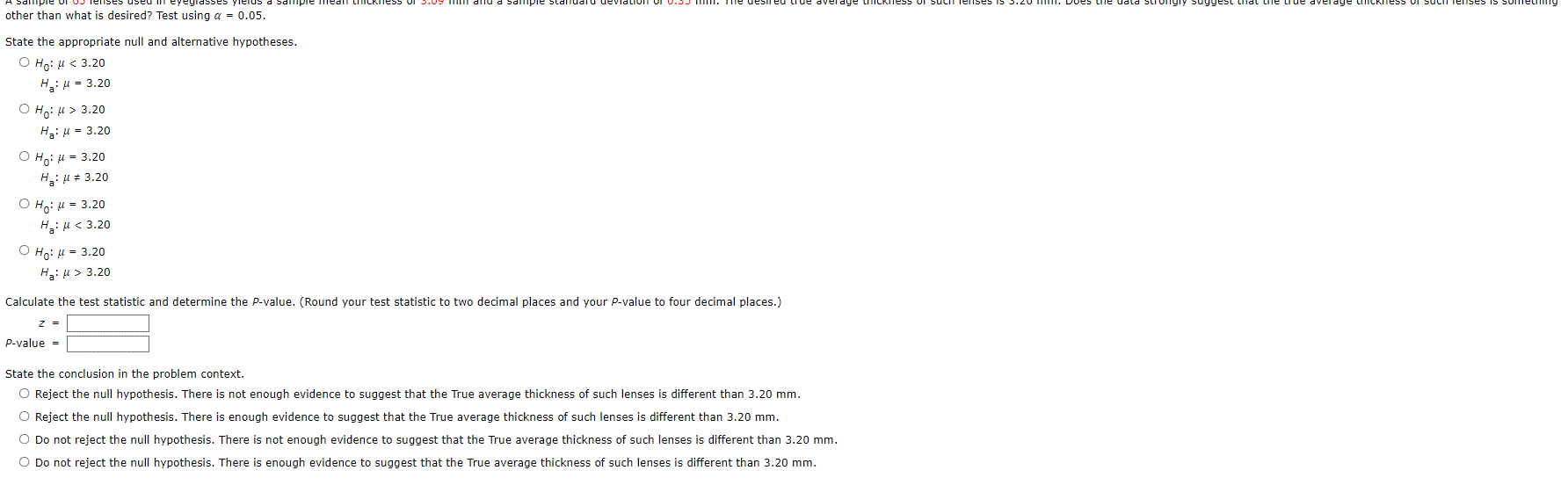 Solved yeglasses 1. Does tile dala other than what is | Chegg.com