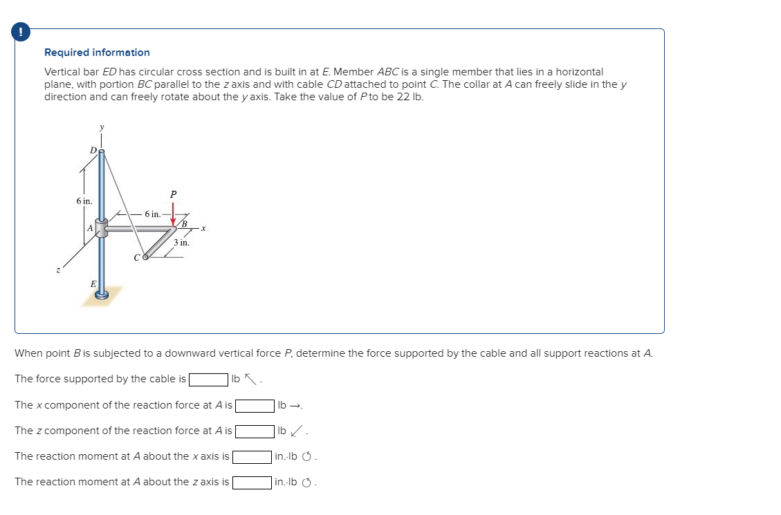 Solved Required information Vertical bar ED has circular | Chegg.com