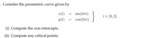 Solved Consider the parametric curve given by | Chegg.com
