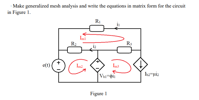 Solved Make generalized mesh analysis and write the | Chegg.com