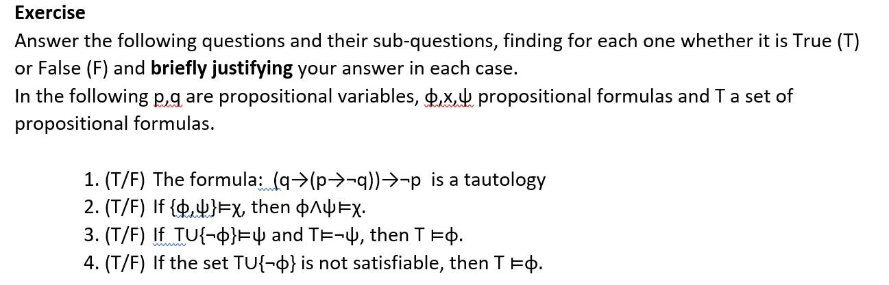 Solved Exercise Answer the following questions and their | Chegg.com