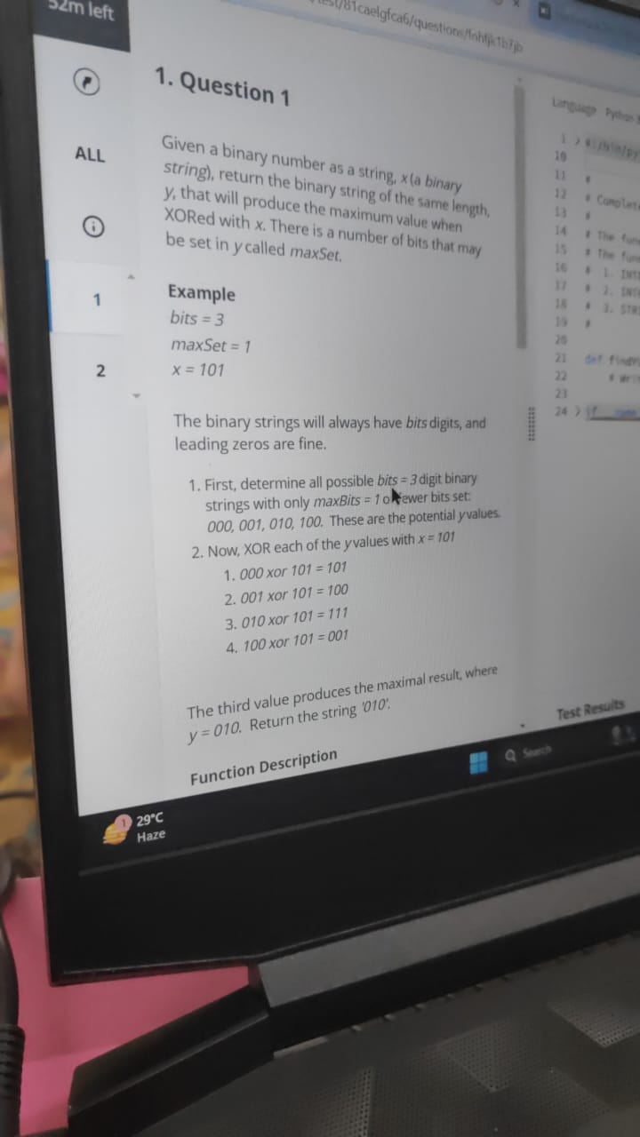 Solved Given a binary number as a string, x(a binary | Chegg.com