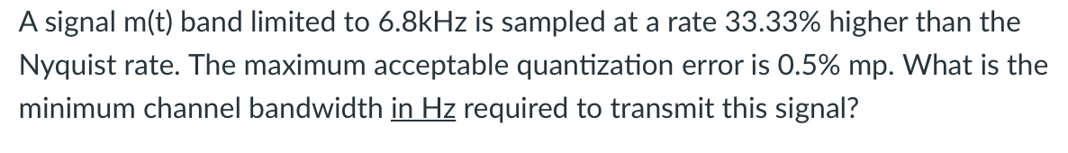 Solved A signal \\( \\mathrm{m}(\\mathrm{t}) \\) band | Chegg.com