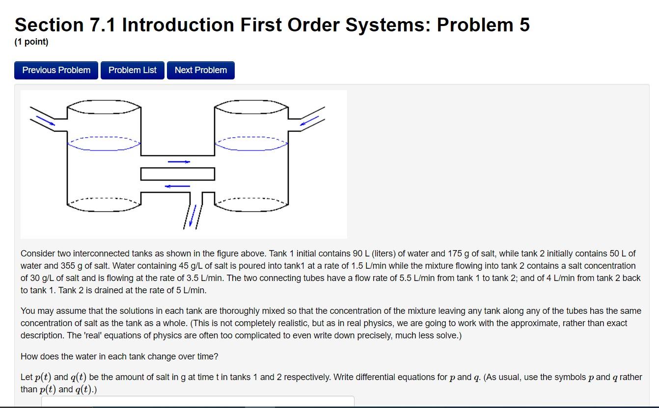Solved Section 7 1 Introduction First Order Systems Problem