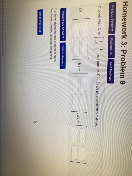 Solved Homework 3 Problem 9 Previous Problem Problem List 2285