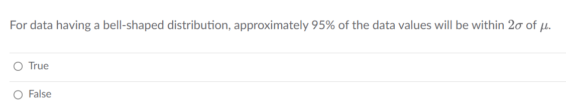 Solved For data having a bell-shaped distribution, | Chegg.com